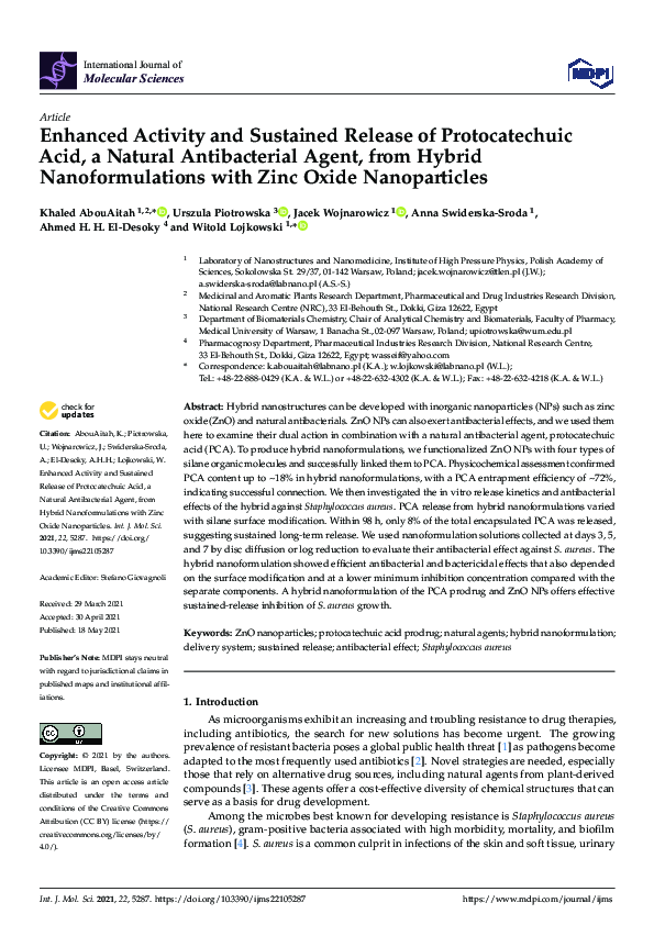 (PDF) Enhanced Activity and Sustained Release of Protocatechuic Acid, a Natural Antibacterial ...