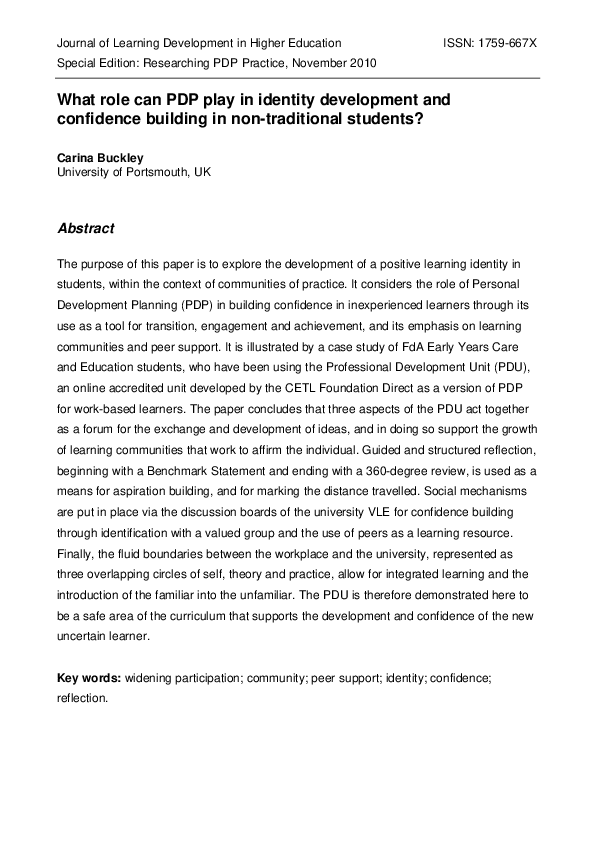 (PDF) Journal of Learning Development in Higher Education What role can ...