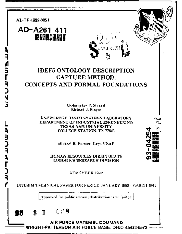 (PDF) IDEF5 Ontology Description Capture Method: Concepts and Formal ...