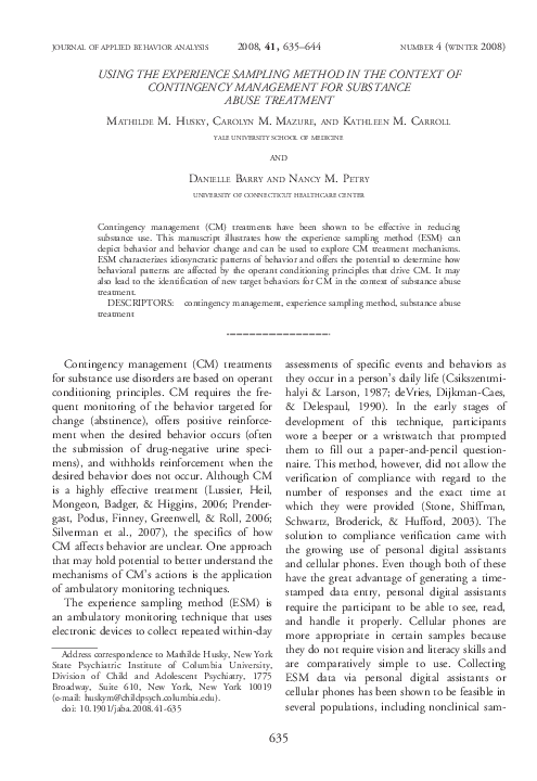 (PDF) Using The Experience Sampling Method in The Context of ...