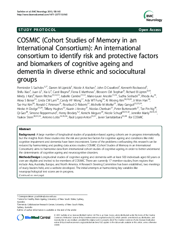 (PDF) COSMIC 2013 BMC Neurology