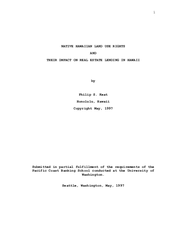 (DOC) Native Hawaiian Land Use Rights and Their Impact on Real Estate ...