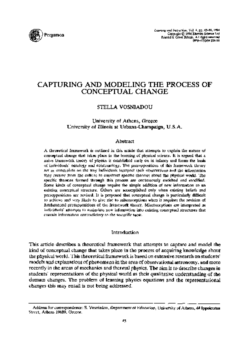 (PDF) Capturing and Modeling the Process of Conceptual Change