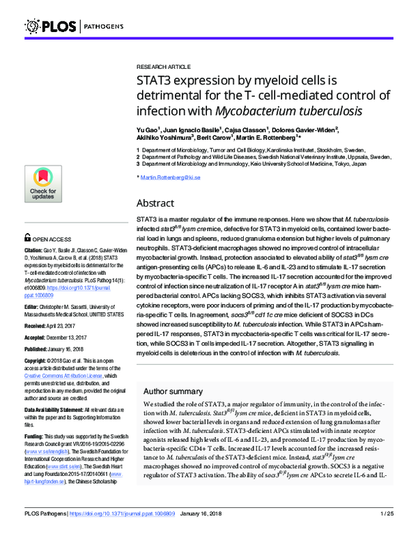 (PDF) STAT3 expression by myeloid cells is detrimental for the T- cell ...