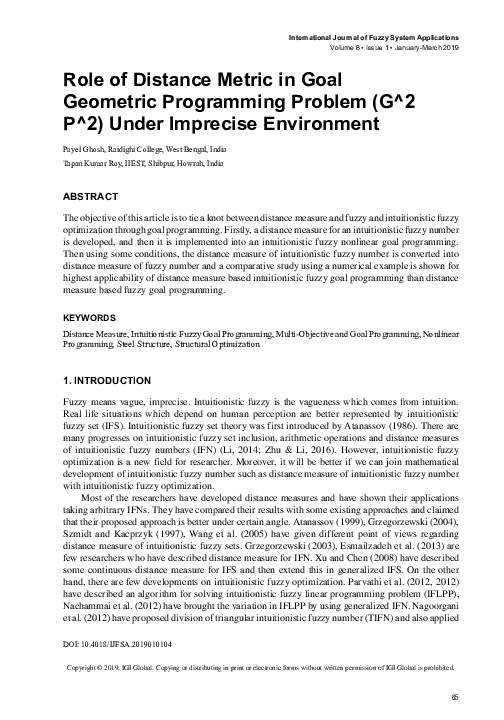 (PDF) Role of Distance Metric in Goal Geometric Programming Problem (G ...