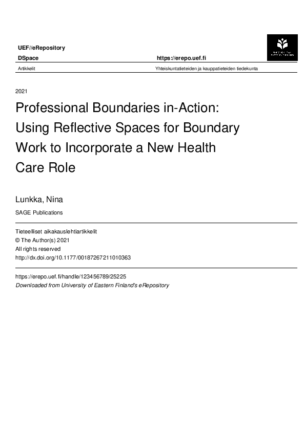 (PDF) Professional boundaries in action: Using reflective spaces for ...