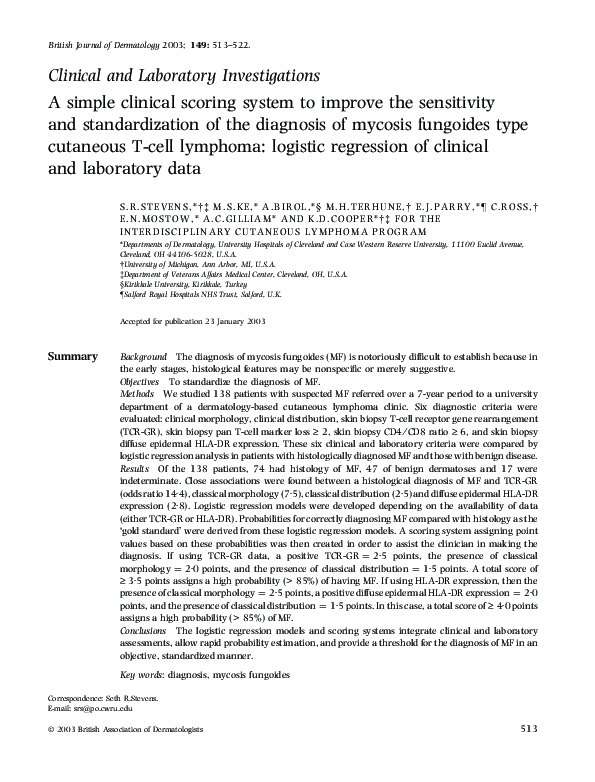 (PDF) A simple clinical scoring system to improve the sensitivity and ...