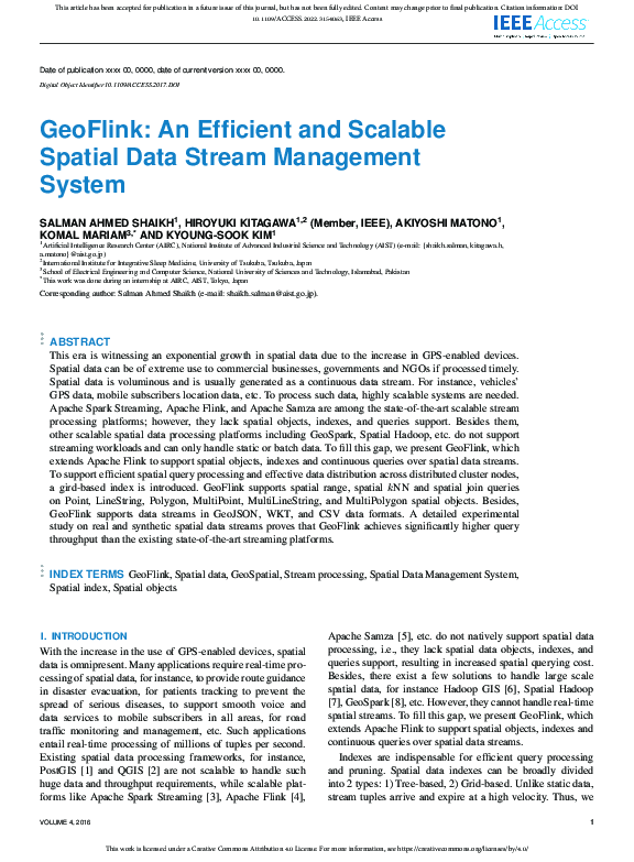 (PDF) GeoFlink: An Efficient and Scalable Spatial Data Stream Management System