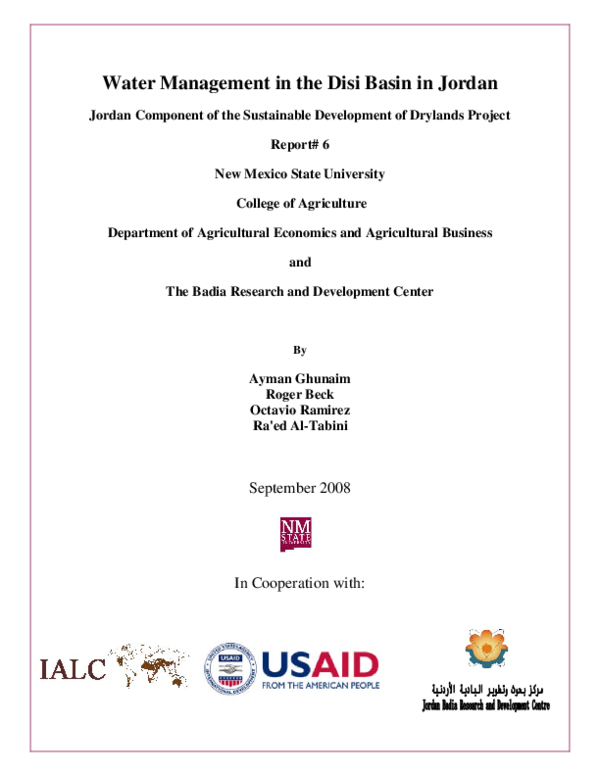 (PDF) Water Management in the Disi Basin in Jordan