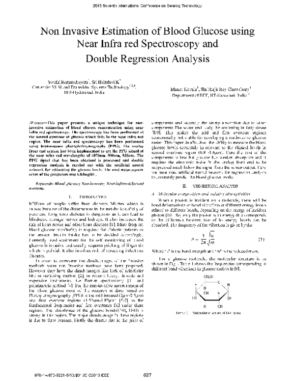 (PDF) Non invasive estimation of blood glucose using near infra red spectroscopy and double ...