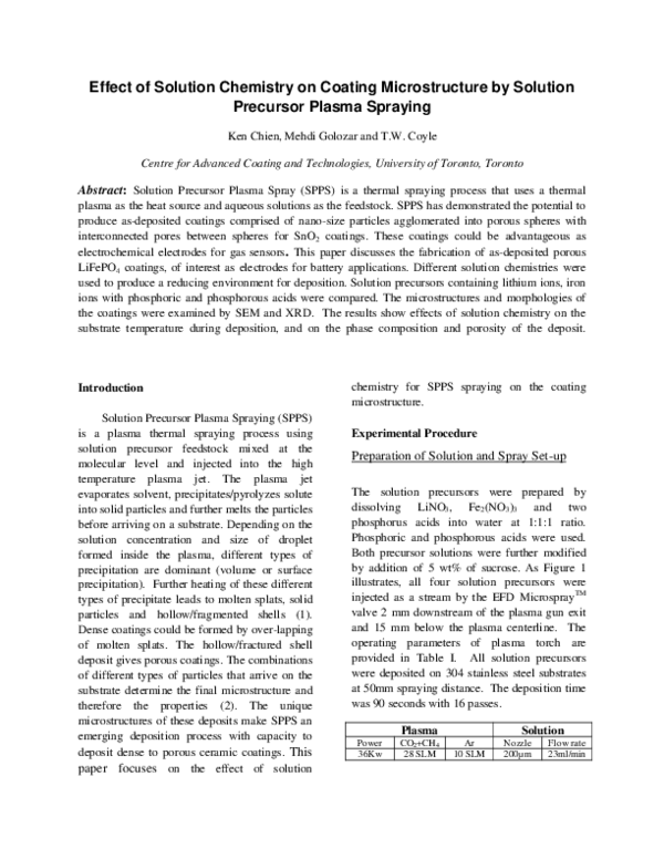 (PDF) Effect of Solution Chemistry on Coating Microstructure by ...
