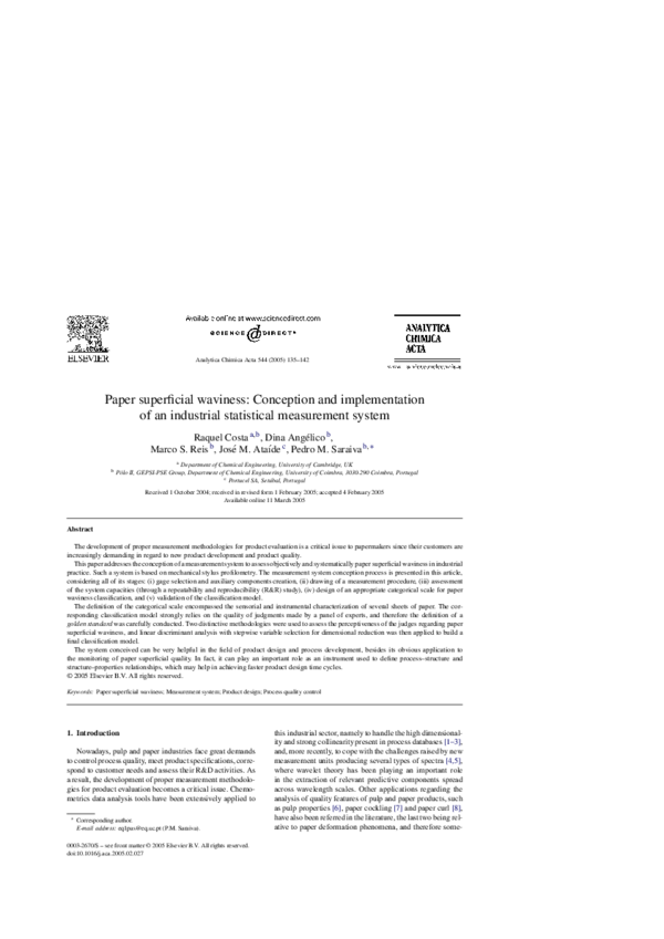(PDF) Paper superficial waviness: Conception and implementation of an ...