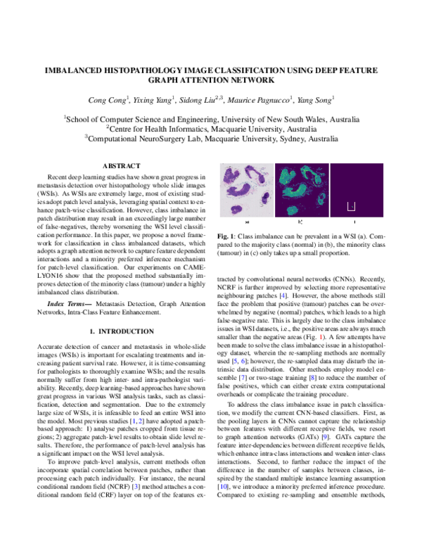 Pdf Imbalanced Histopathology Image Classification Using Deep Feature Graph Attention Network