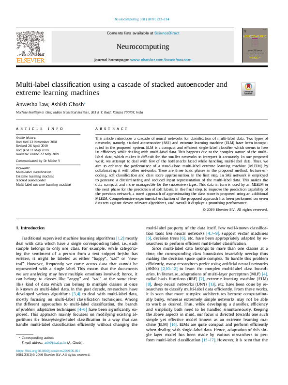 Pdf Multi Label Classification Using A Cascade Of Stacked Autoencoder