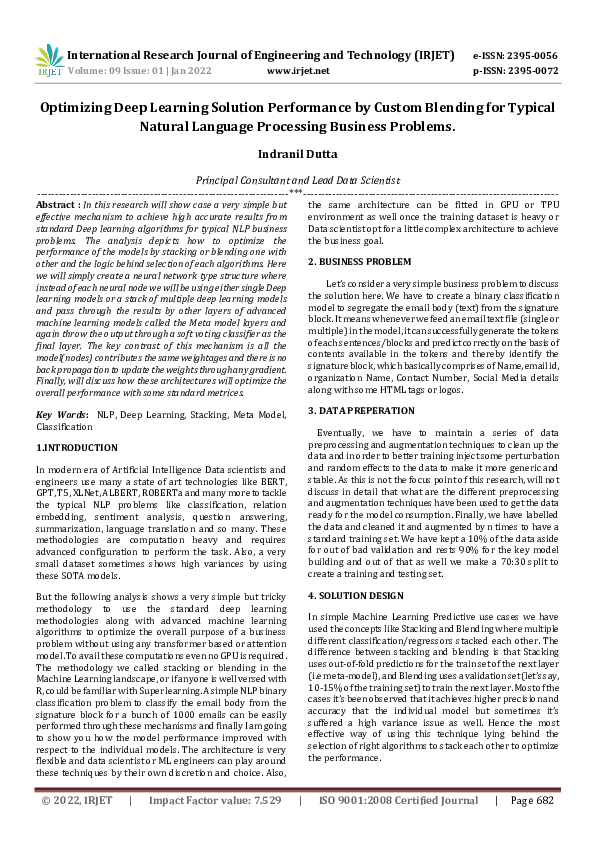 (PDF) Optimizing Deep Learning Solution Performance by Custom Blending for Typical Natural ...
