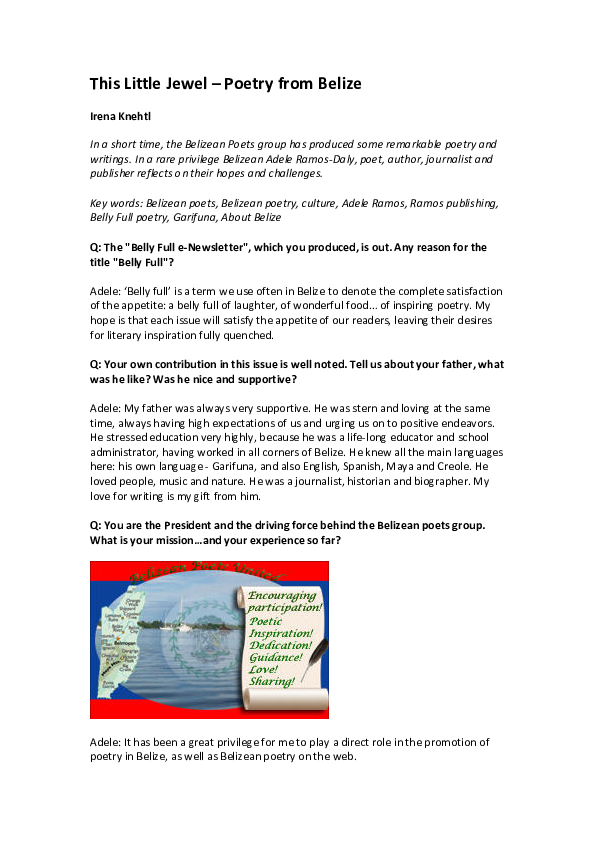 (PDF) This Little Jewel -Poetry from Belize