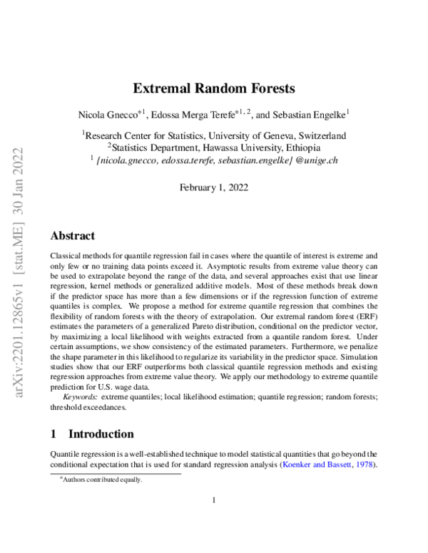 (PDF) Extremal Random Forests