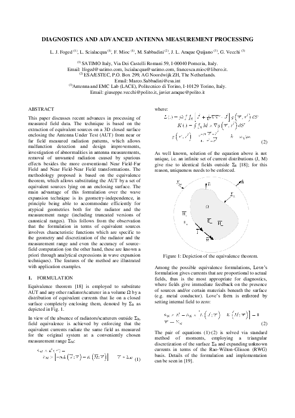 (PDF) Diagnostics and Advanced Antenna Measurement Processing | Lars ...
