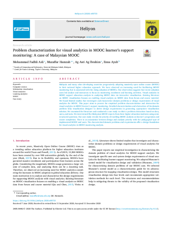 (PDF) Problem characterization for visual analytics in MOOC learner's ...