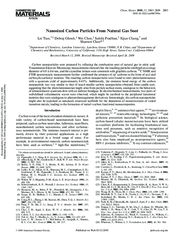 (PDF) Nanosized Carbon Particles From Natural Gas Soot