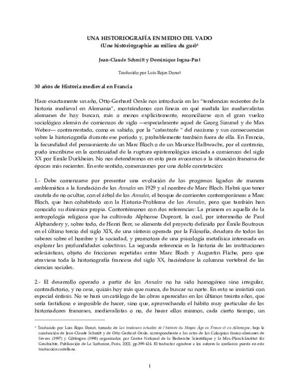 (PDF) UNA HISTORIOGRAFÍA EN MEDIO DEL VADO (Une historiographie au ...