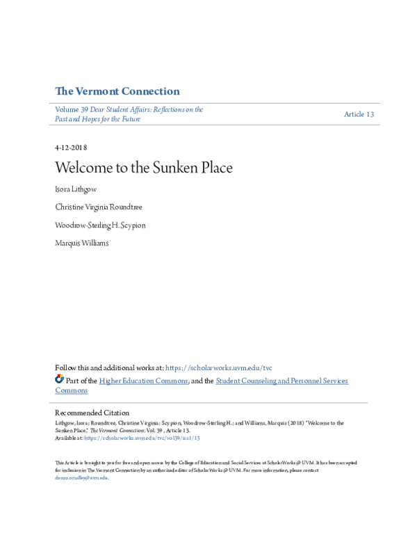 (PDF) Welcome to the Sunken Place