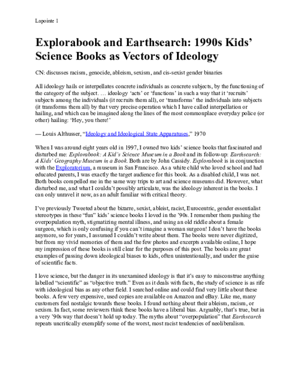 (DOC) Explorabook and Earthsearch: 1990s Kids' Science Books as Vectors ...
