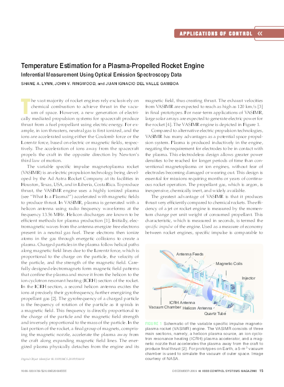 (PDF) Temperature estimation for a plasma-propelled rocket engine