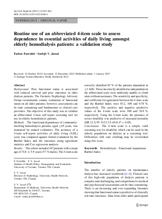(PDF) Routine use of an abbreviated 4-item scale to assess dependence ...