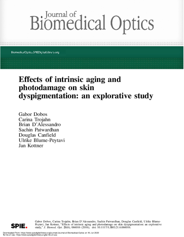(PDF) Effects of intrinsic aging and photodamage on skin ...