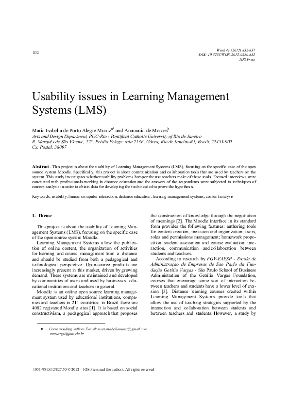 (PDF) Usability Challenges in Moodle for Educators