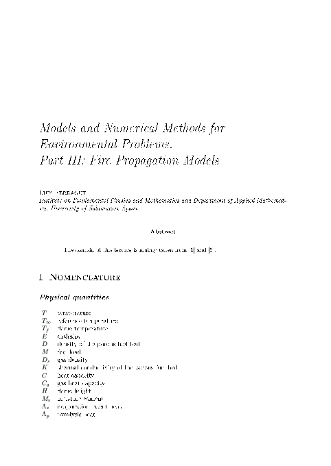 (PDF) Models and Numerical Methods for Environmental Problems. Part III ...