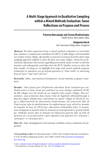 (PDF) Multi-Stage Approach to Qualitative Sampling within a Mixed ...