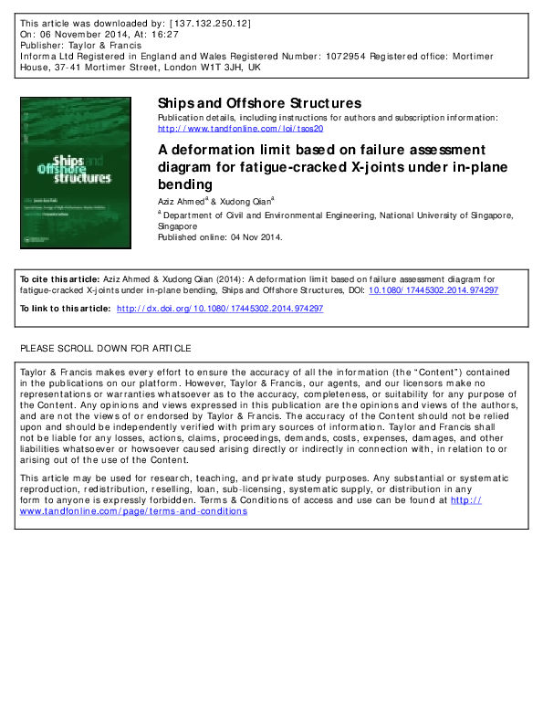 (PDF) A deformation limit based on failure assessment diagram for ...
