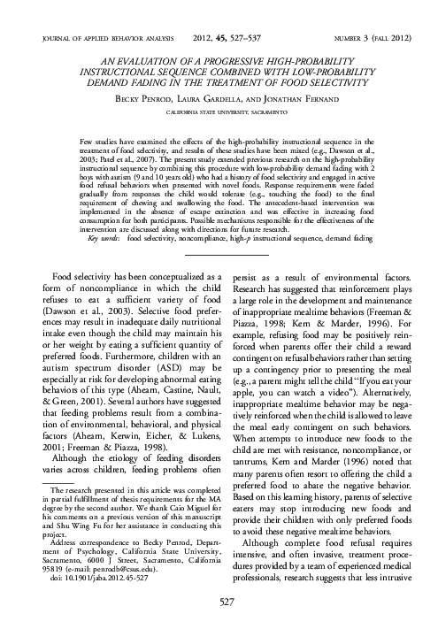 (PDF) An Evaluation of a Progressive High-Probability Instructional ...