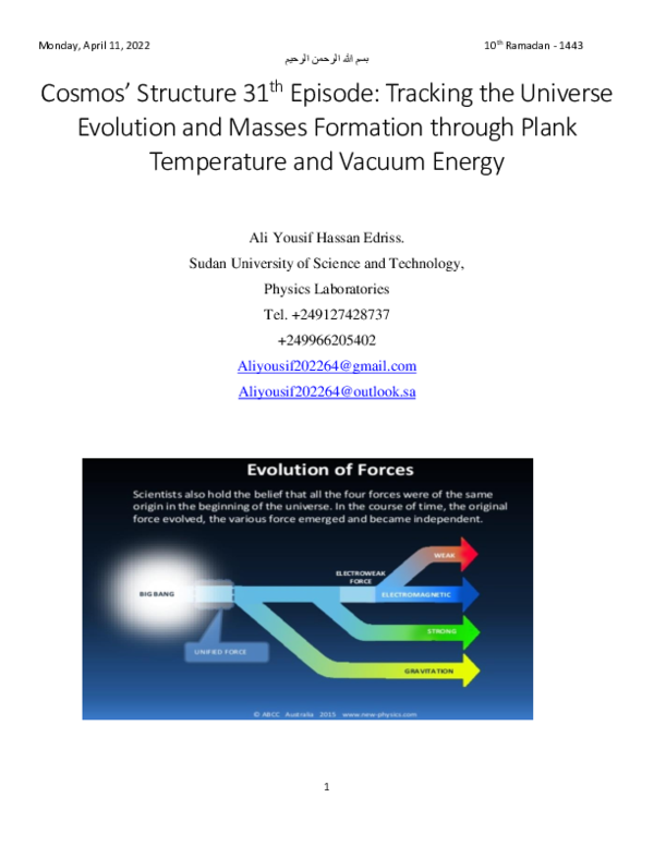 (PDF) Cosmos’ Structure 31th Episode: Tracking the Universe Evolution ...