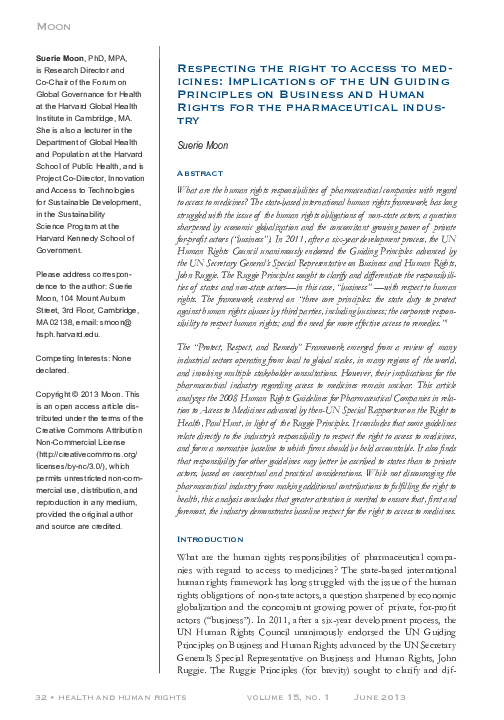 (PDF) Respecting the right to access to medicines: Implications of the ...