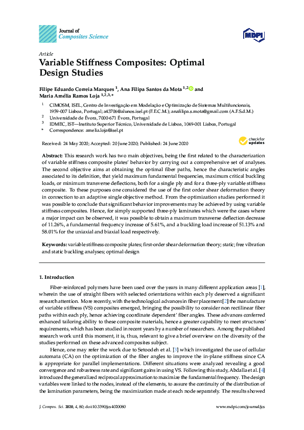 (PDF) Variable Stiffness Composites: Optimal Design Studies