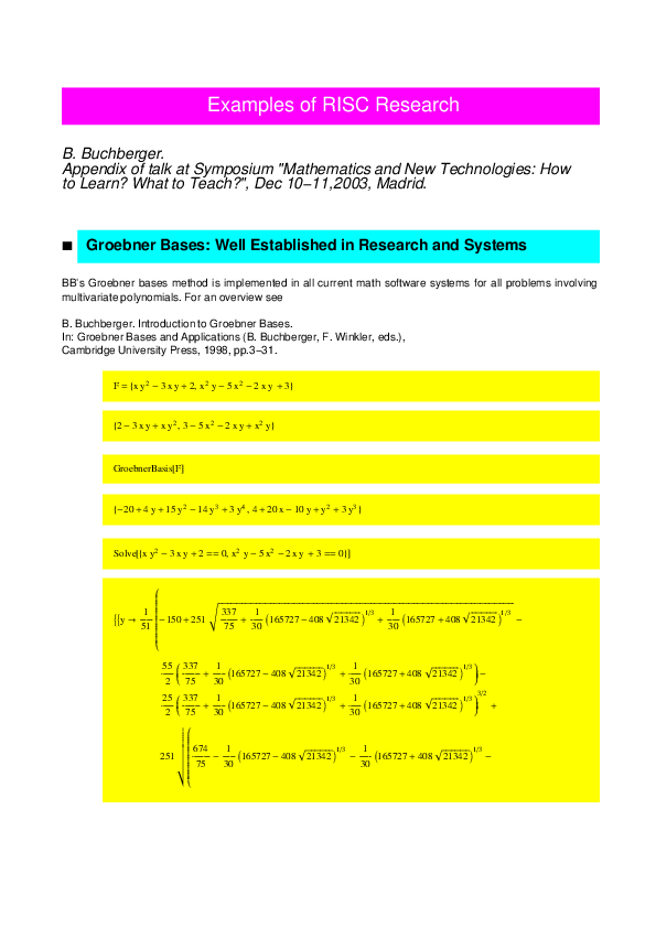 (PDF) Examples of RISC Research