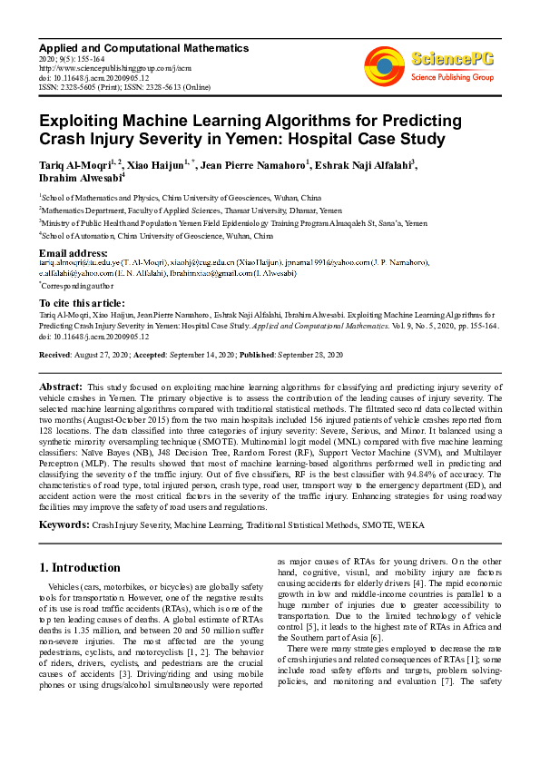 Pdf Exploiting Machine Learning Algorithms For Predicting Crash 3880