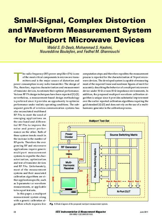 Pdf Small Signal Complex Distortion And Waveform Measurement System For Multiport Microwave