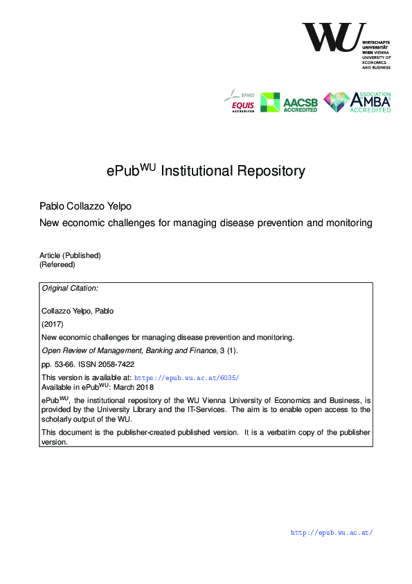 (PDF) New economic challenges for managing disease prevention and ...