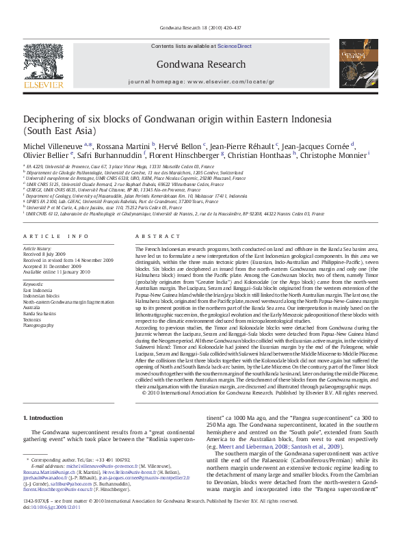 (PDF) Deciphering of six blocks of Gondwanan origin within Eastern ...