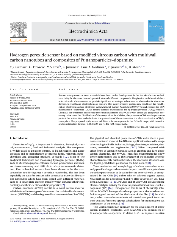 (PDF) Hydrogen peroxide sensor based on modified vitreous carbon with multiwall carbon nanotubes ...