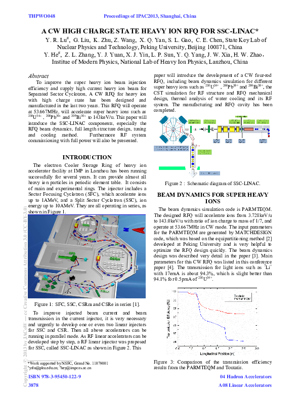 Design of a CW high charge state heavy ion RFQ for SSC-LINAC