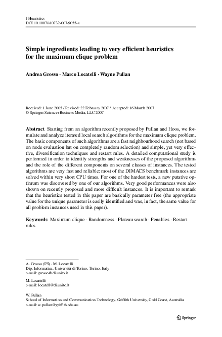 (PDF) Simple ingredients leading to very efficient heuristics for the ...