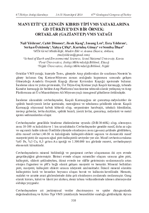 (PDF) An Example of a Magnetite-Rich Cyprus-Type VMS Deposits from Se ...