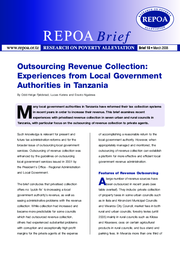 (PDF) Features of Revenue Outsourcing Outsourcing Revenue Collection ...