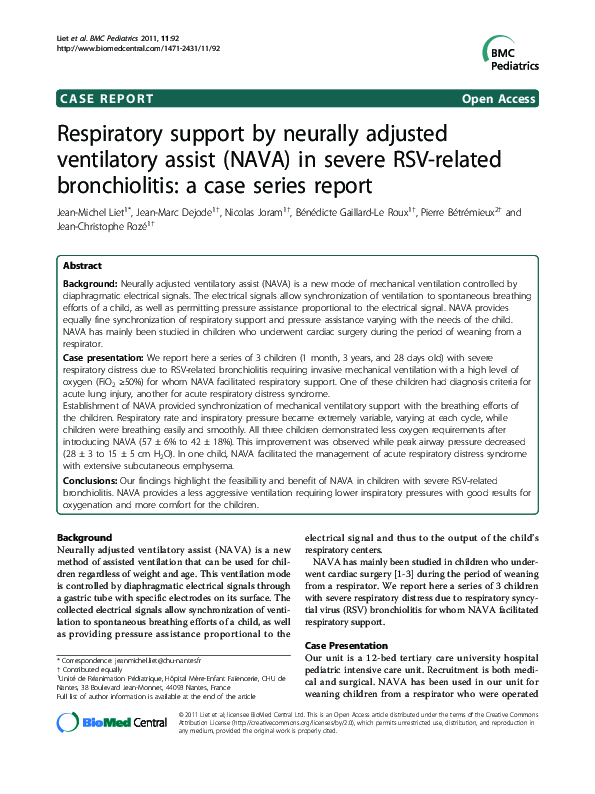 (PDF) Respiratory support by neurally adjusted ventilatory assist (NAVA ...