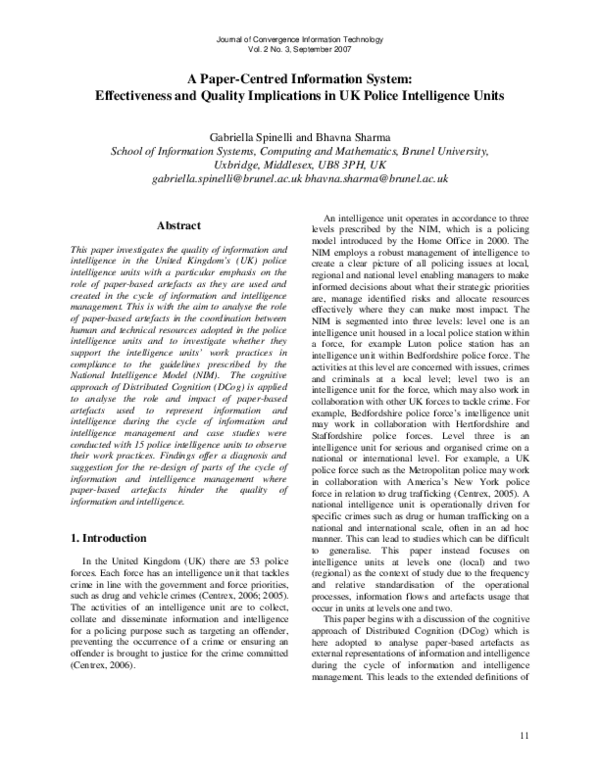 (PDF) A Paper-Centred Information System: Effectiveness and Quality ...